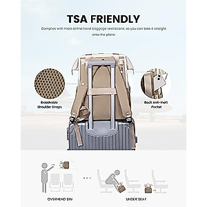 LOVEVOOK Laptop Backpack for Women, 15.6 Inch Work Laptop Bag，Waterproof Teacher Nurse Bag with USB Port,Fashion Travel Bag Business Computer Backpack Purse