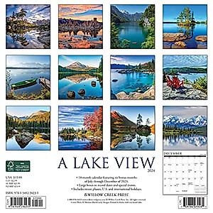 Willow Creek Press Lake View Monthly 2024 Wall Calendar (12" x 12")