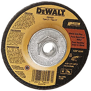 DEWALT Grinding Wheel, General Purpose for Metal, 4-1/2-Inch x 1/4-Inch x 5/8-Inch (DW4523)
