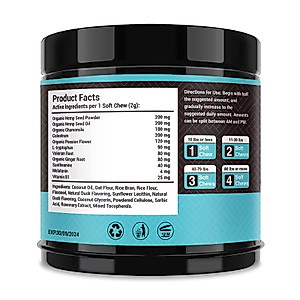 Hemp Calming Chews for Dogs - Dog Calming Treats Anxiety Relief 100% Golden Ratio of Natural Ingredients Calming Dog Treats, Aid with Separation, Barking, Stress Relief, Thunderstorms - Duck Flavor