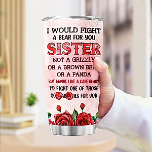 HUBUPU Tumbler 20 Oz With Lid And Straw, Soul Cups From Tumblers Sisters, Sister My Person, Sister Gifts