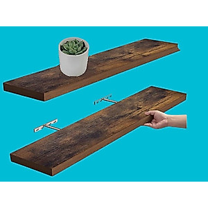 DAISY'S FINDINGS Floating Shelves for Wall | 1 Rustic Wood Shelf for Wall | Floating Shelves for Bathroom, Floating Wall Shelves for Living Room, Bedroom, Kitchen, Office