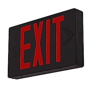 LFI Lights | Red Exit Sign | All LED | Black Thermoplastic Housing | Hardwired with Battery Backup | Optional Double Face and Knock Out Arrows Included | UL Listed | LED-R-B
