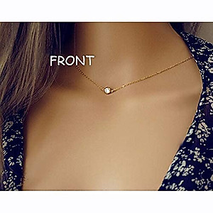 Artmiss Wedding Backdorp Necklace Crystal Gold Y Necklace Long Chain for Women and Brides