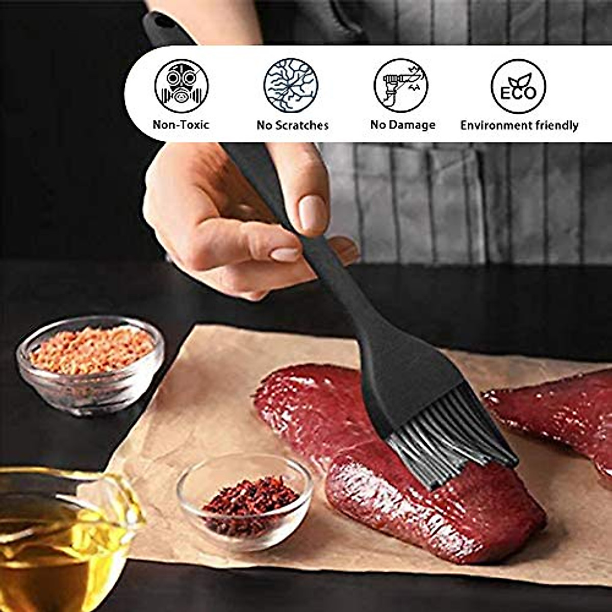UikieGo 2oz Heavy duty 304 Stainless Steel Meat Marinade Injector Include User Manual (Paper Book) and BBQ Guide E-Book (PDF) for Smoker BBQ Grill Roast (Stoage Bag)