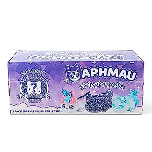 Aphmau 6” MeeMeow Plush Sparkle Collection 3-Pack, Surprise Box That Includes 2 Sparkle Plush + 1 Mystery Plush, Official Merch