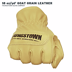 Youngstown Glove Ground Double Layered Leather Work Gloves For Men - Arc Rated, Puncture Resistant - Tan, Large