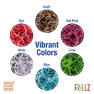 FRILLZ Crinkle Cut Paper Shred Filler (2 LB) for Baskets, Gifts, Packing and Protecting your Birthday, Weddings, Anniversary, Valentines Day, and other gifts (Kraft)