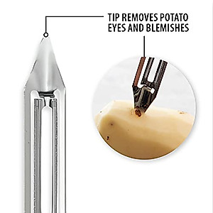 Rada Cutlery Vegetable Peeler Stainless Steel Blade with Aluminum Made in The USA, 7-1/4 Inches, 8, Silver Handle