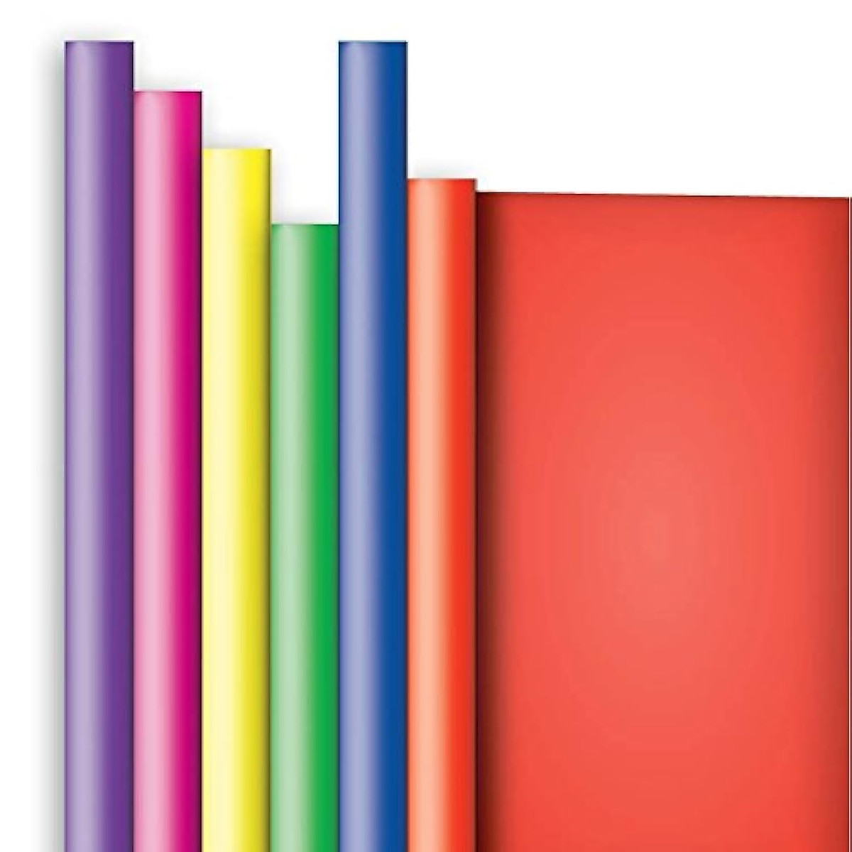 Jillson Roberts 6 Roll-Count All-Occasion Solid Color Gift Wrap Available in 10 Different Assortments, Crayon Box