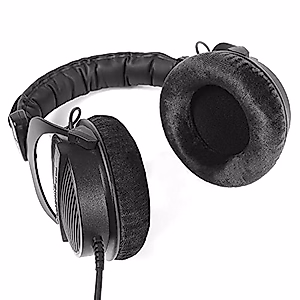 Upgrade Black Velvet Replacement Ear Cushion Earpads Compatible with Beyerdynamic DT990/dt990 pro / DT880 / DT770/PRO Headphones Memory Foam Ear Cups