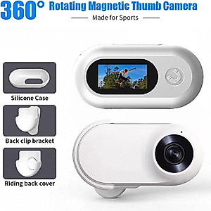 Kolarmo HD 1080P Thumb Motion Sport Camera,Thumb Motion Camera,1080p Mini Action Camera High Clear Sports Recorder Camera Waterproof with Screen Support Photo/Video/Playback Loop