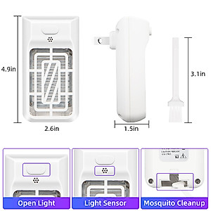 Jahy2Tech Bug Zapper Indoor Plug in Electronic Mosquito Zapper Indoor Mosquito Killer Lamp with UV Light Attractant, Fruit Fly Traps Indoor for Home, Living Room, Office Pest Control, 2 Pack, White