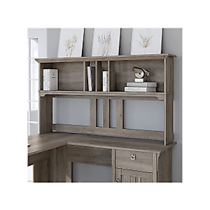 Bush Furniture Salinas Hutch, Desk Attachment with Shelf Storage for Home Office, 60W, Driftwood Gray