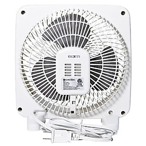Comfort Zone CZ9BWT Portable 9" 3-Speed Quiet Box Fan for Home, White