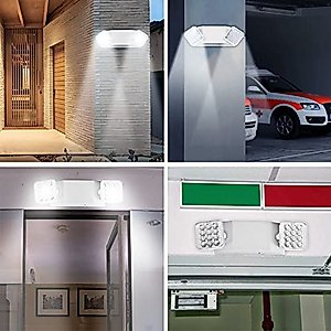 LED Emergency Light Fixture, Commercial Emergency Lights with Battery Backup, Square Two Head Adjustable LED Emergency Light for Power Failure Business, Emergency Exit Light AC 110V-277V 6 Pack