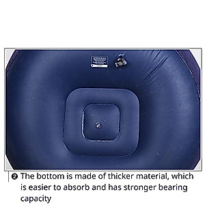 NBT Deluxe Inflatable Flocking Single Beanless Sofa, Lazy Sofa, Chaise Lounge, Home Leisure Seat, Suitable for Home or Outdoor (Multiple Colors) (Dark Blue)