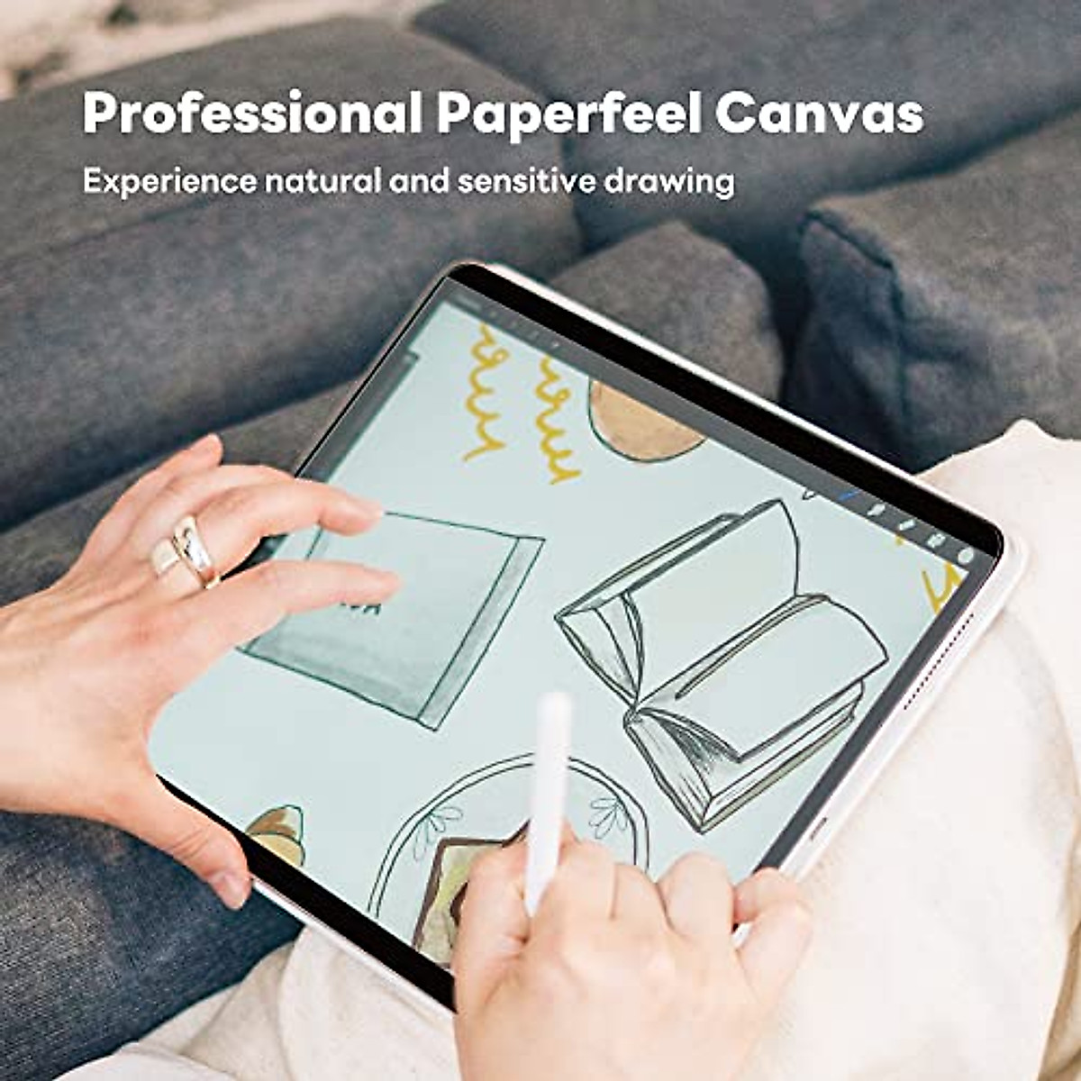 EIP Paperfeel Magnetic Screen Protector Compatible with iPad 9/8/7 (10.2-Inch, 2021/2020/2019 Model, 9th/8th/7th Generation), Anti-Glare, Easy Install, Detach and Clean, Draw and Sketch Like on Paper