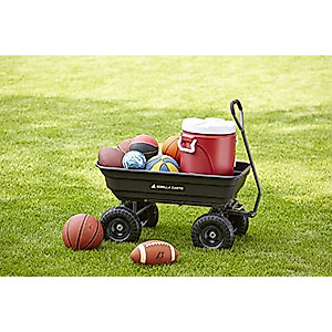 Gorilla Carts GOR4PS Poly Garden Dump Cart with Steel Frame and 10-in. Pneumatic Tires, 600-Pound Capacity, Black