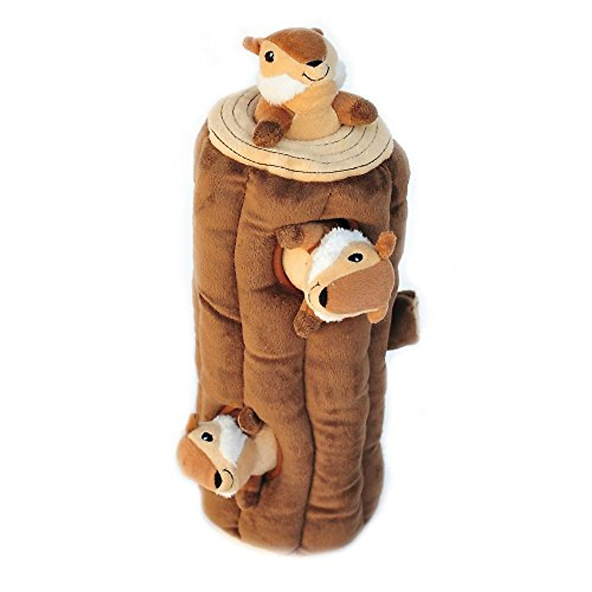 ZippyPaws Burrow, Woodland Friends Chipmunks 'n Log - Interactive Dog Toys for Boredom - Hide and Seek Dog Toys, Colorful Squeaky Dog Toys for Small & Medium Dogs, Plush Dog Puzzles