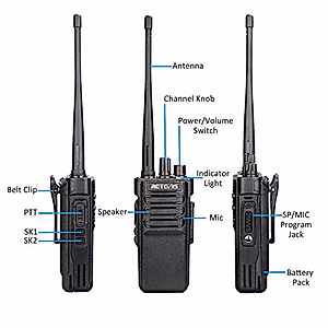 Retevis RT29 2 Way Radios Long Range,High Power Heavy Duty Two Way Radios,Rugged Walkie Talkies with Waterproof Speak Mic 3200mAh Battery(4 Pack)