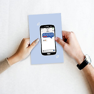 Ziwenhu Funny Dad Birthday Card, Humor Father Birthday Card from Son Daughter Kids, Classic Dad Text Message Card, Dad Thumbs Up Meme Card