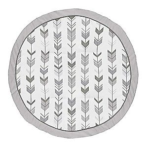 Sweet Jojo Designs Grey and White Woodland Arrow Playmat Tummy Time Baby and Infant Play Mat for Mod Arrow Collection