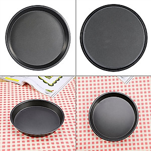 Yosoo 8 inch Carbon Steel Non-stick Round Pizza Pan,Microwave Oven Baking Dishes Pans