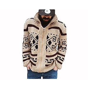 Big Lebowski Cardigan Sweaters for Men Handmade, The Dude Sweater The Big Lebowski Long Cardigan The Dude Sweater Big Lebowski Mens Cardigan Sweaters with Zip up The Dude Hand Knit Wool Cardigan