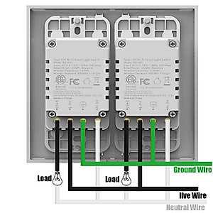 Nexete Smart Wi-Fi Wall Light Switch Compatible with Alexa Google Assistant & IFTTT ,Remote Control, Timing Function No Hub Required (smart light switch 2-Pack