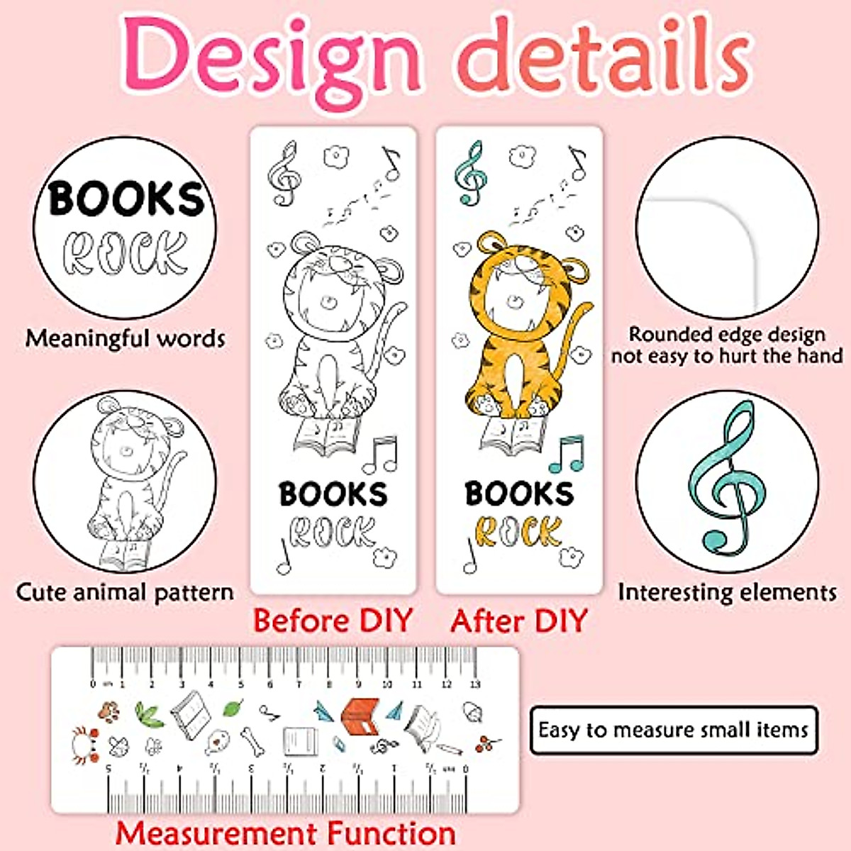 Anseal 120 PCS Color Your Own Bookmarks Bulk, DIY Bookmarks for Kids/Teens, Cute Animal Bookmarks for Reading Lover, 12 Styles Fun & Personalized Bookmark for Students, Classroom Rewards Supplies