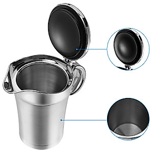 Peohud Gravy Boat, 304 Stainless Steel Double Insulated Sauce Jug with Hinged Lid, 24 Oz Gravy Warmer Pitcher for Home and Kitchen