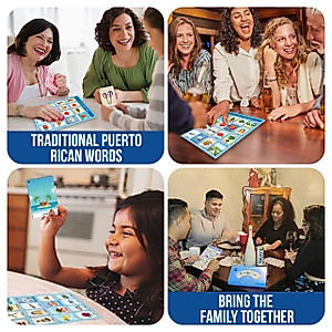 SJ Entertainment Puerto Rico Bingo Loteria Boricua - Millennial Bilingual Puerto Rican Game - Bingo Twist with PR Cards - Party Game with Translation