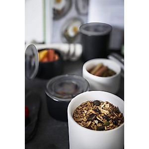 YAMAZAKI Home Tower Ceramic Food Storage Contrainers/Canisters With Airtight Lid - Small - 1 Cup, 240 Milliliters