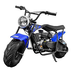 XtremepowerUS Pro-Series 99cc 3.5HP Gas Powered Off Road Trail Bike Dirt Bike Ride One Bike, Mini Bike for Adults & Kids Over Age 13+, Blue