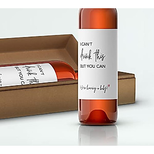 I can't drink this but you can ● SET of 5 ● GENDER NEUTRAL Pregnancy Announcement Wine Labels, Baby Announcement Wine Label, Pregnancy Reveal, Alternative to Card WATERPROOF A200-5IDT
