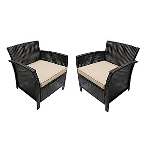 Christopher Knight Home Tori Outdoor Wicker Club Chairs (Set of 2), Brown and Tan