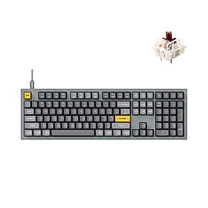 Keychron Q6 Wired Custom Mechanical Keyboard, QMK/VIA Programmable Macro, Full-Size Aluminum RGB Backlit, Double Gasket Hot-Swappable Gateron G Pro Brown Switch Compatible with Mac Windows Linux-Grey