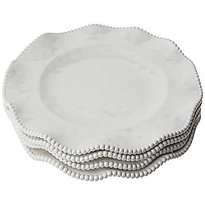 Certified International Perlette Cream Melamine 11" Dinner Plates, Set of 4