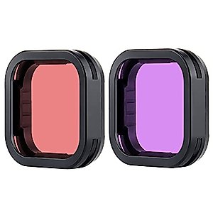 YALLSAME Dive Filter for GoPro Hero 11 10 9 Black with Color Red Filter and Magenta Filter, Diving Snorkeling Underwater Recording Accessories for Go Pro 9 10 11