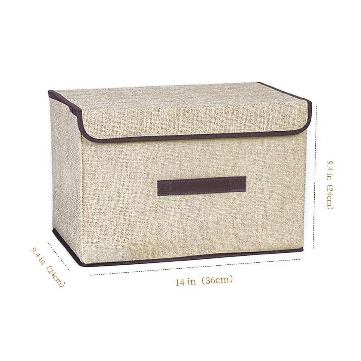 lonmercaite Pack of 4, foldable storage box, non-woven fabric, flip storage box, with handles, clothing, toys, home wardrobe storage and organizing box (9x9x14inch) (off white 4pcs)