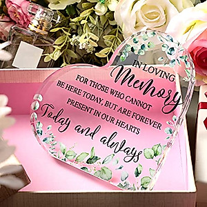 Wedding Memorial Sign, In Loving Memory Wedding Sign Remembrance Wedding Sign, Heart Acrylic In Memory of for Wedding Table Centerpieces Ceremony Reception Anniversary Decoration (Elegant Style)
