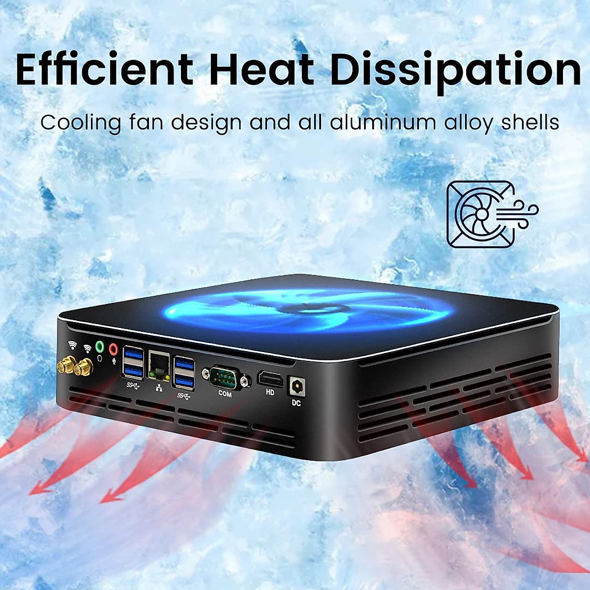 BOESIIPC Mini Desktop PC, Mini Computer i9-9880H Windows 11 Pro, 64G DDR4 RAM/1T M.2 SSD, 4K, USB3.0, HDMI, COM, WiFi, BT4.0