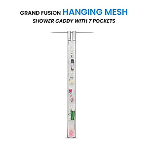 Grand Fusion Hanging Shower Caddy, Fabric Shower Caddy with Mesh Design, And Attached Hook And Loop, Pack of 1
