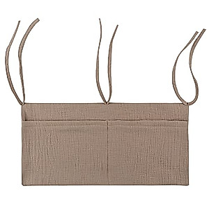 Eforcase Baby Crib Organizer Cot Caddy Bed Storage Bag 2 Pockets Hanging Diaper Nursery Organizer Bed Hanging Organizer Bag