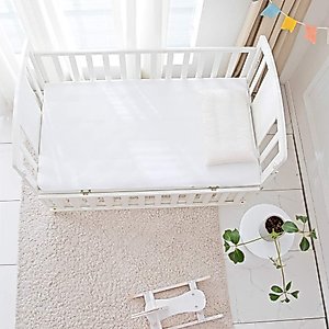Flannel Crib Protector Pad，100％ Waterproof Mattress Protector Pad, One Size, 27" X 50" White