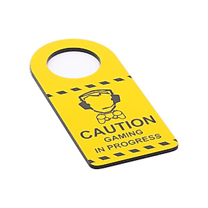 High Visibility Yellow and Black Do Not Disturb Gaming Door Hanger Sign