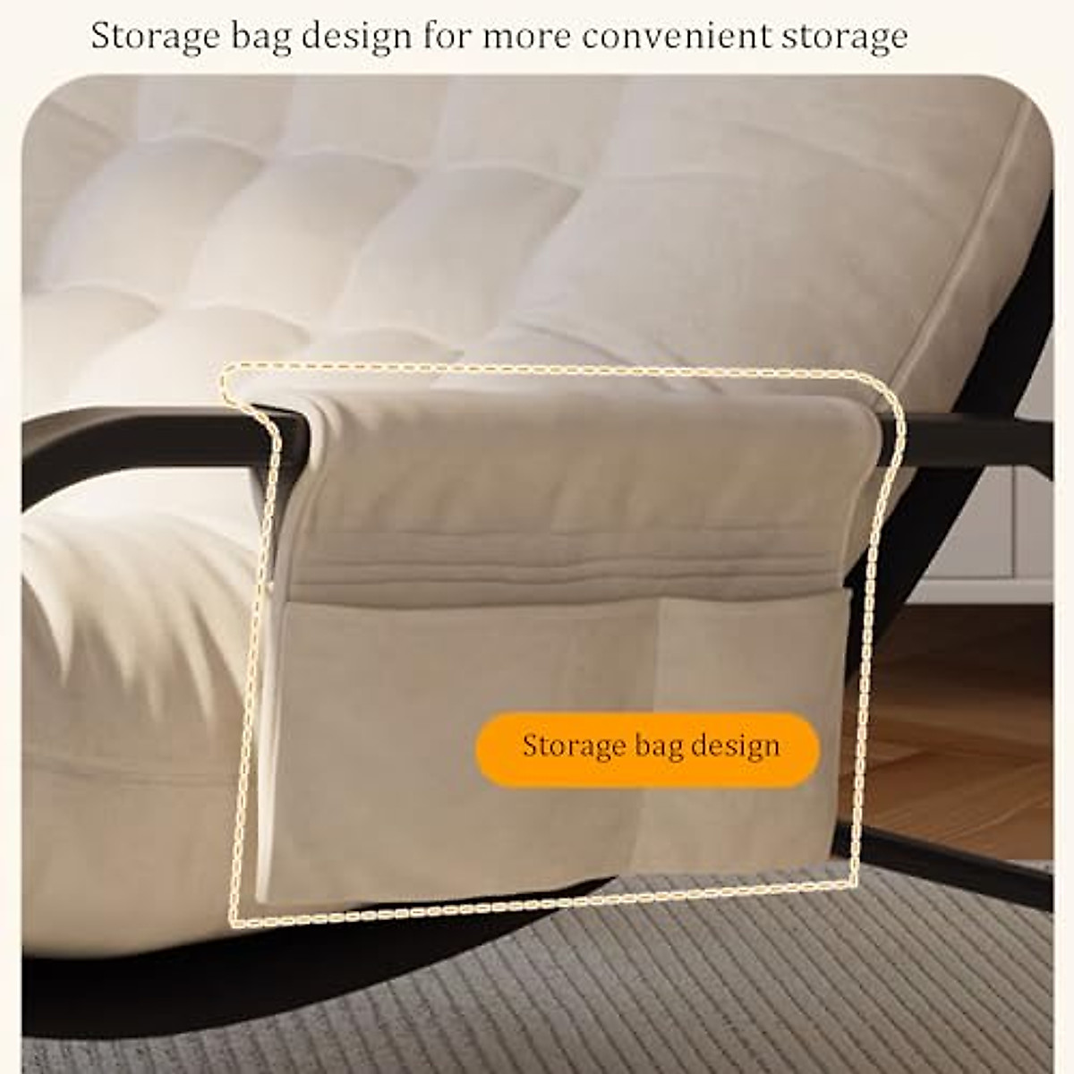 BREAUX Grand Patio Textilene Rocking Chair,Durable Metal Frame with Comfortable Cushion,Relax Armchair for Indoor(A)