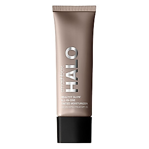 Smashbox Halo Healthy Glow All-In-One Tinted Moisturizer SPF 25 | Light to Medium Coverage| Hyaluronic Acid, Oil free + Anti Humidity, 0.4 Fl Oz, Tan Dark