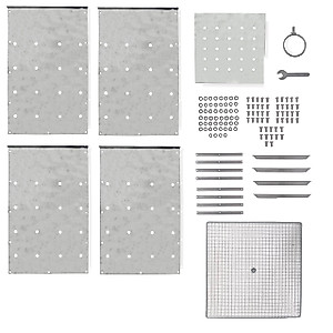 Marabuut Garden Waste Incinerator - Large 29" x 16" Square Galvanized Burn Barrel Trash Can - Used to Burn Yard Debris, Wood, Leaves, and Cardboard - Complete with Assembly Tools